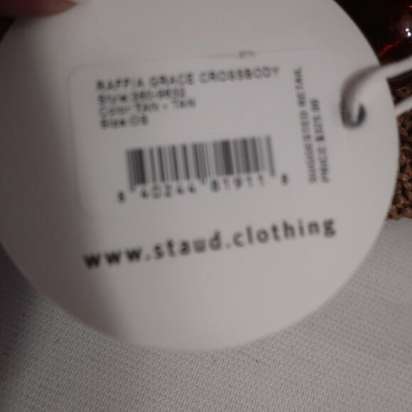 STAUD | Bags | Nwt Womens Staud Tan Raffia Grace Beaded Handle ...